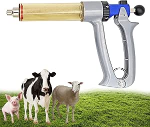 Livestock Syringe - 25ML/50ML Semi-Automatic Animal Injector Gun ...