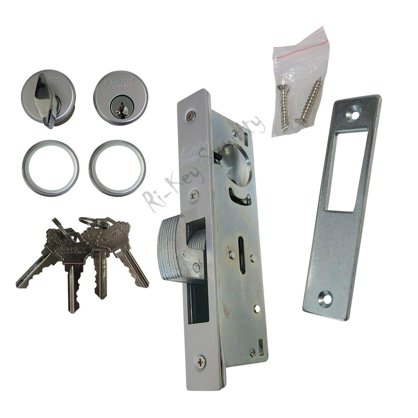 Storefront Door Mortise Lock Hook Deadbolt w/ 2 Cylinders Adams Rite ...
