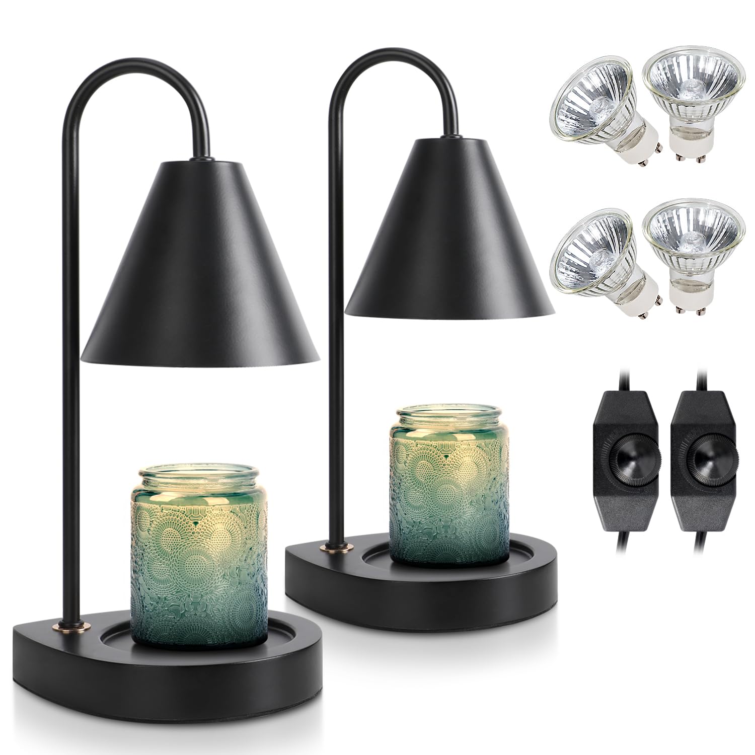 Amazon.com: 2 Pack Candle Warmer Lamp, Dimmable Candle Lamp Warmer ...