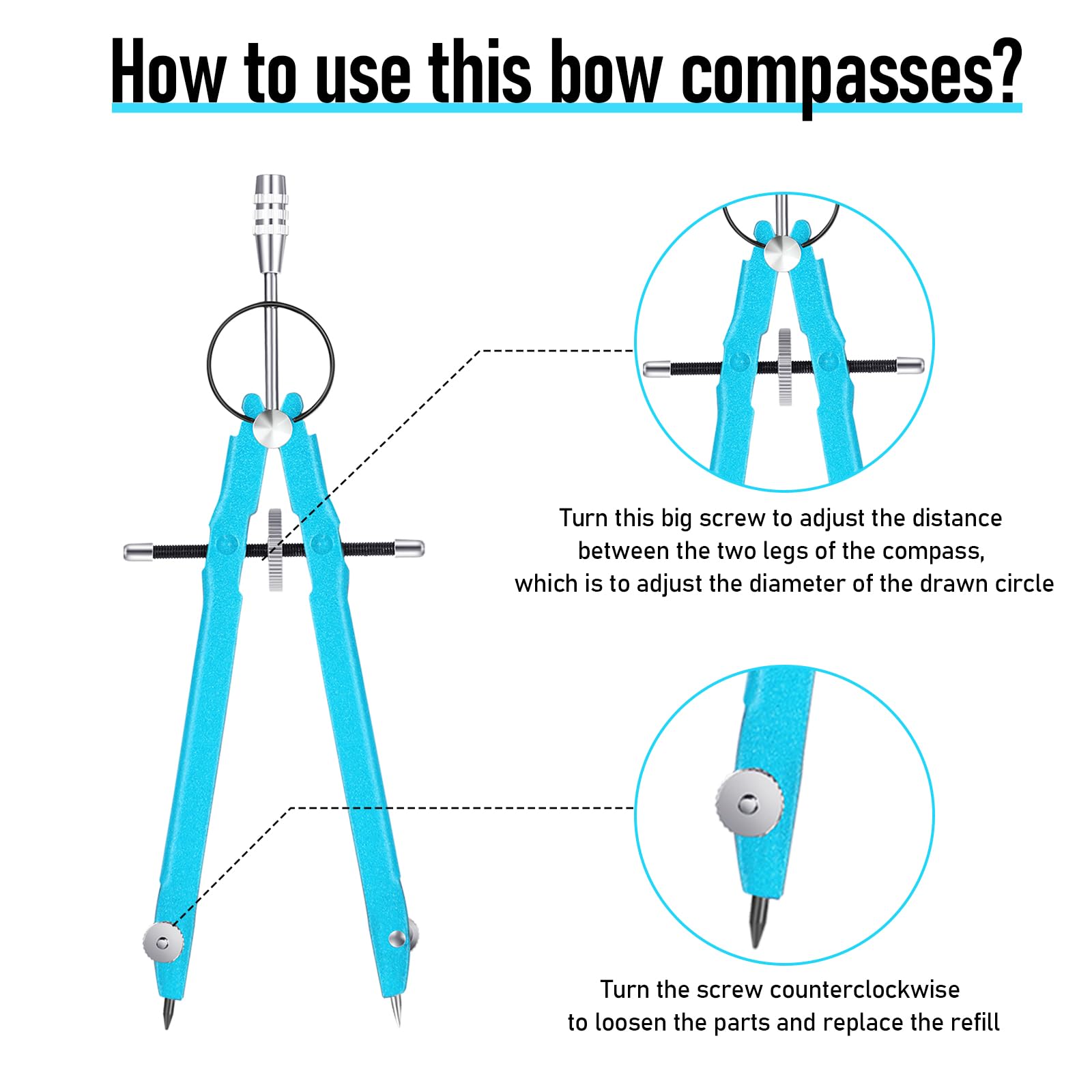 Snapklik.com : EBOOT Student Geometry Math Set, Drawing Compass And 6 Inch Clear Swing Arm ...