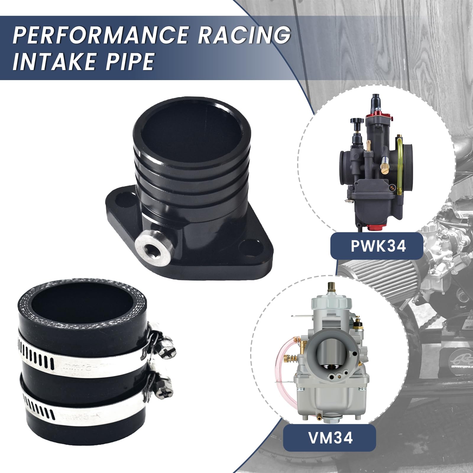 Snapklik.com : Racing Intake Pipe Inlet Manifold Adapter Kit For ...