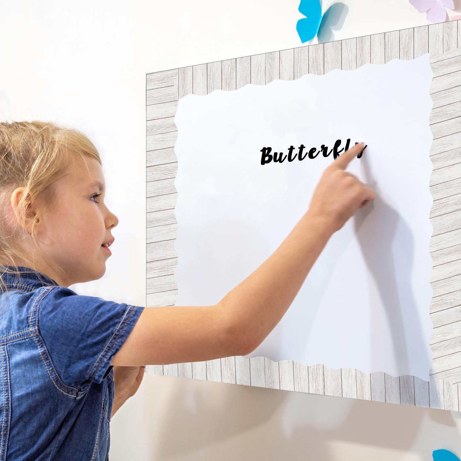 Snapklik.com : 24 Pcs Magnetic Borders White Wood Bulletin Board Border ...