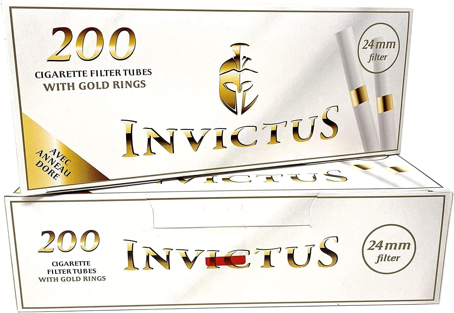 Invictus White Cigarette Filter Tubes with Golden Ring - 400 Tubes ...