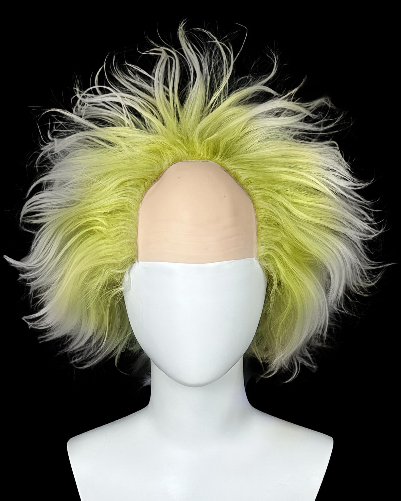 Amazon.com : Borbilyn Green Wig with Bald Cap Clown Short Curly Afro ...