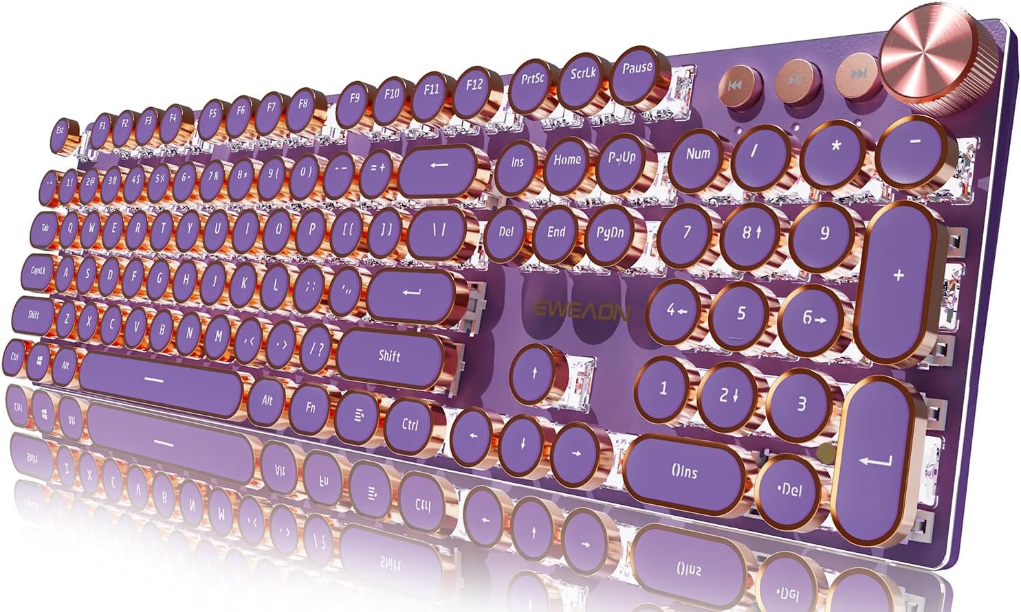 Amazon.com: TEWELL LED Typewriter Mechanical Keyboards and 61 Keys RGB ...