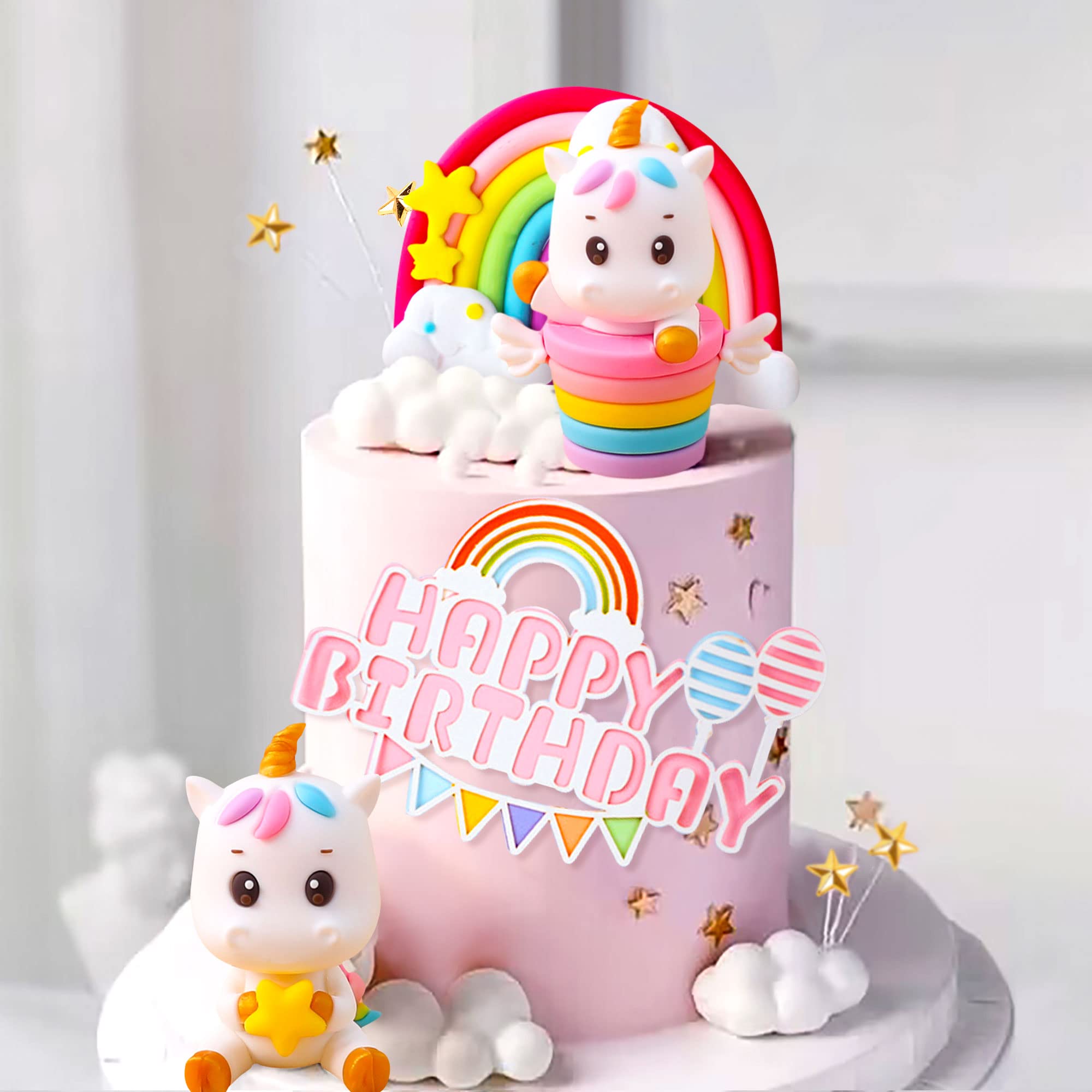 Snapklik.com : Rainbow Unicorn Cake Decoration Unicorn Birthday ...