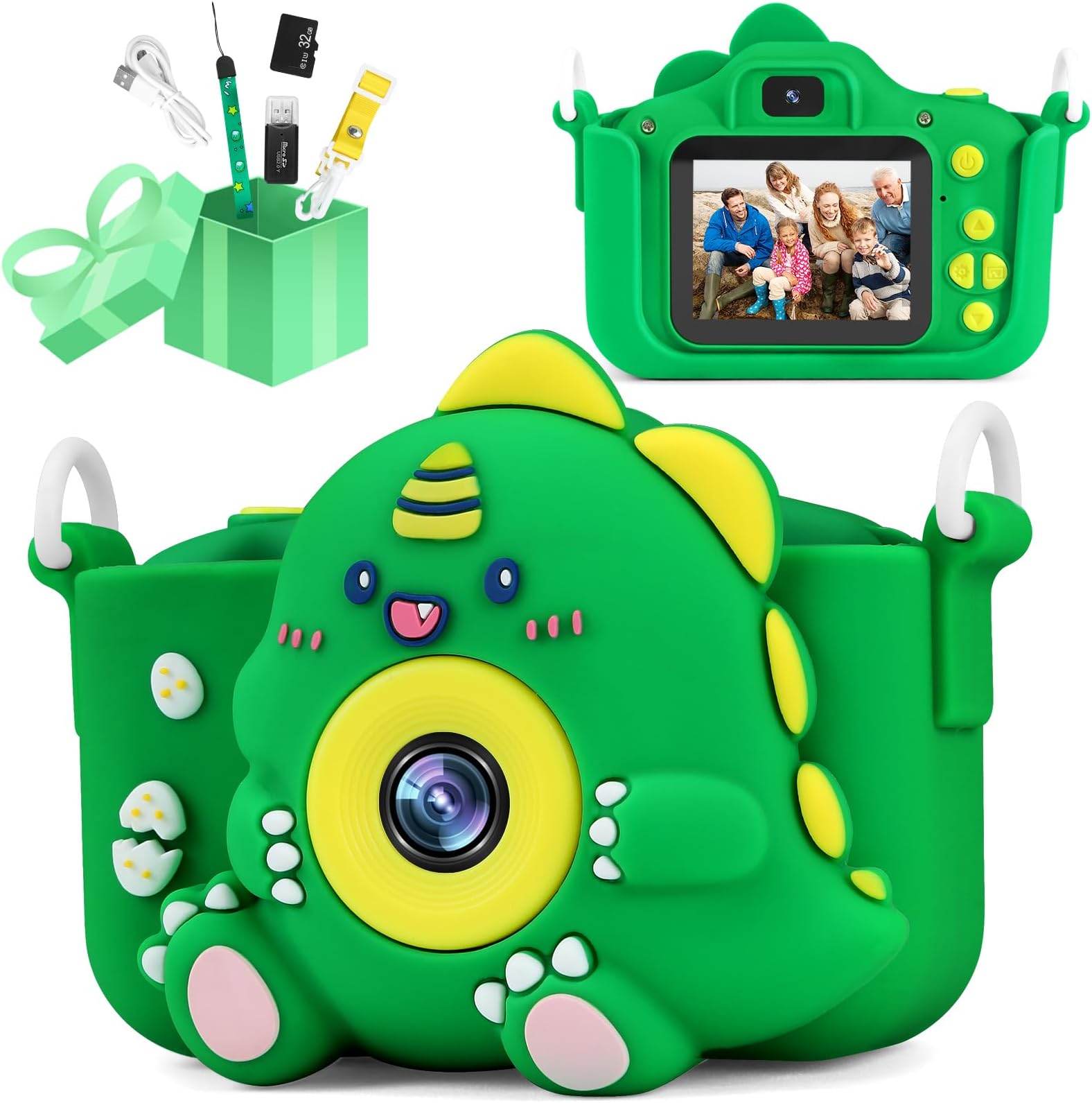 Amazon.com: 2 Pack Kids Camera Dinosaur & Unicorn,64GB Card 1080P HD ...