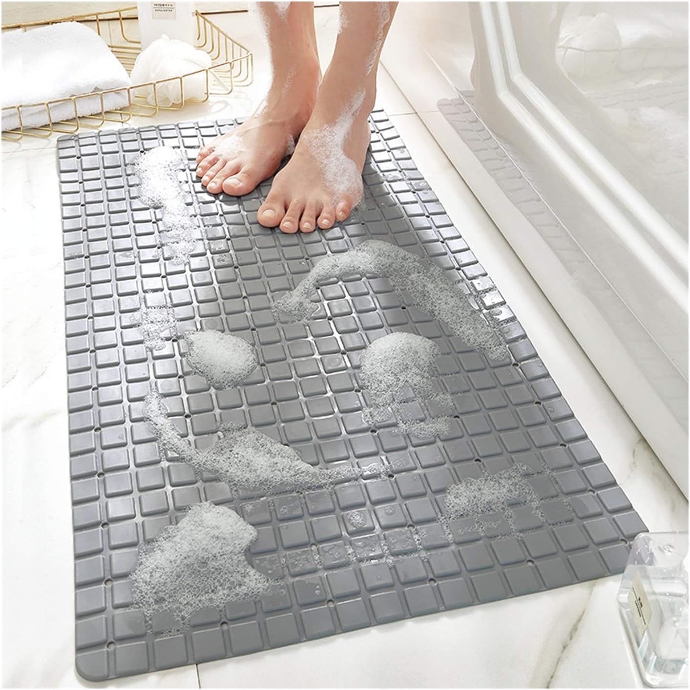 Buy ADTALA Comfy Shower Mat with Suction Cups and Drain Holes, Non Slip ...