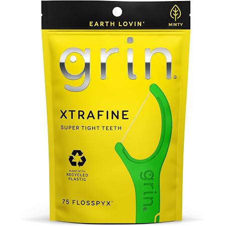 Amazon.com : GRIN Silver Flosspyx 75 Count, Dental Flossers, Minty ...