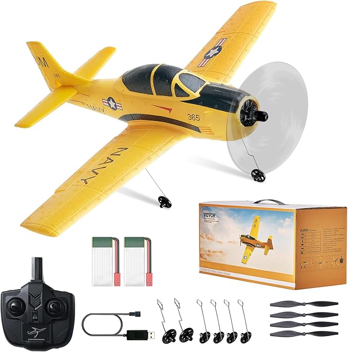Amazon.com: VEVOR RC Plane, 2.4GHZ 4 Channel RC Airplane with 6-Axis ...