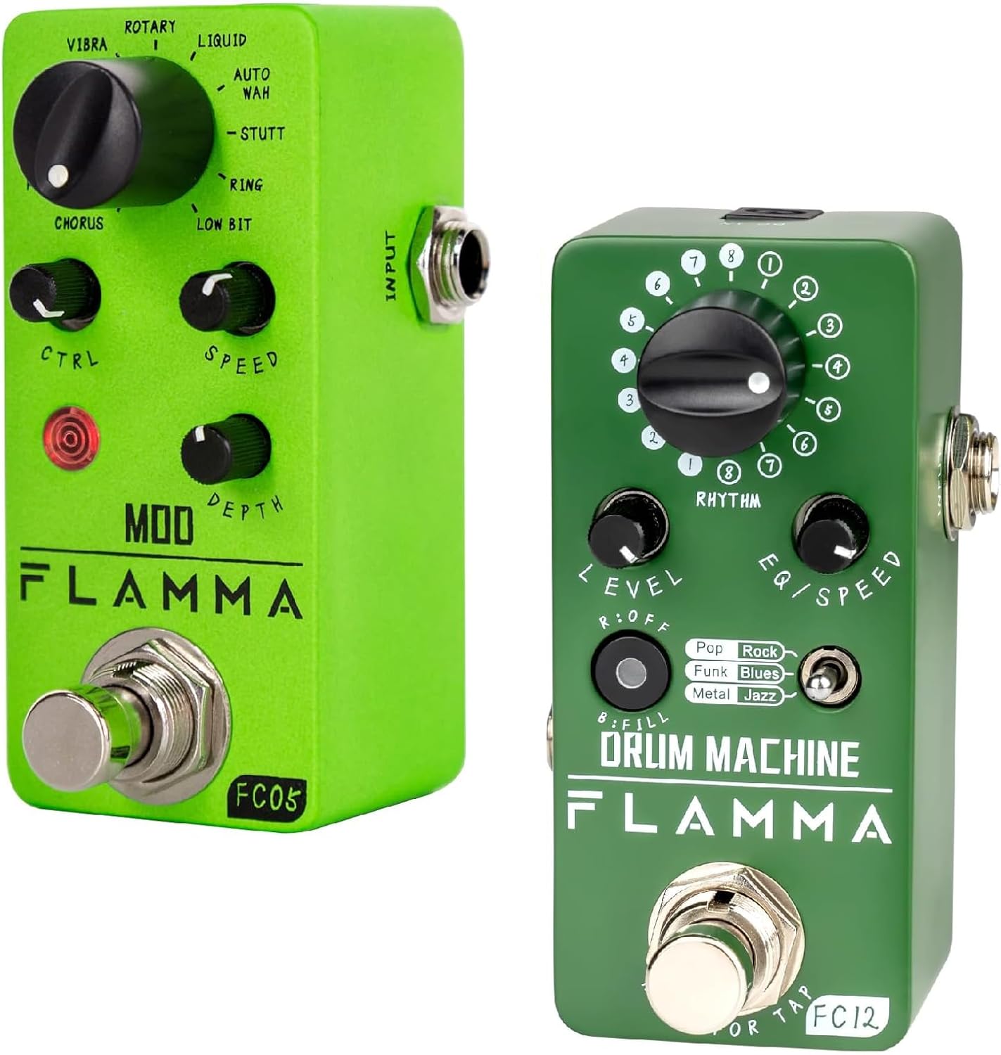 Amazon.com: FLAMMA FC05 Mini Modulation Pedal and FC12 Drum Machine ...