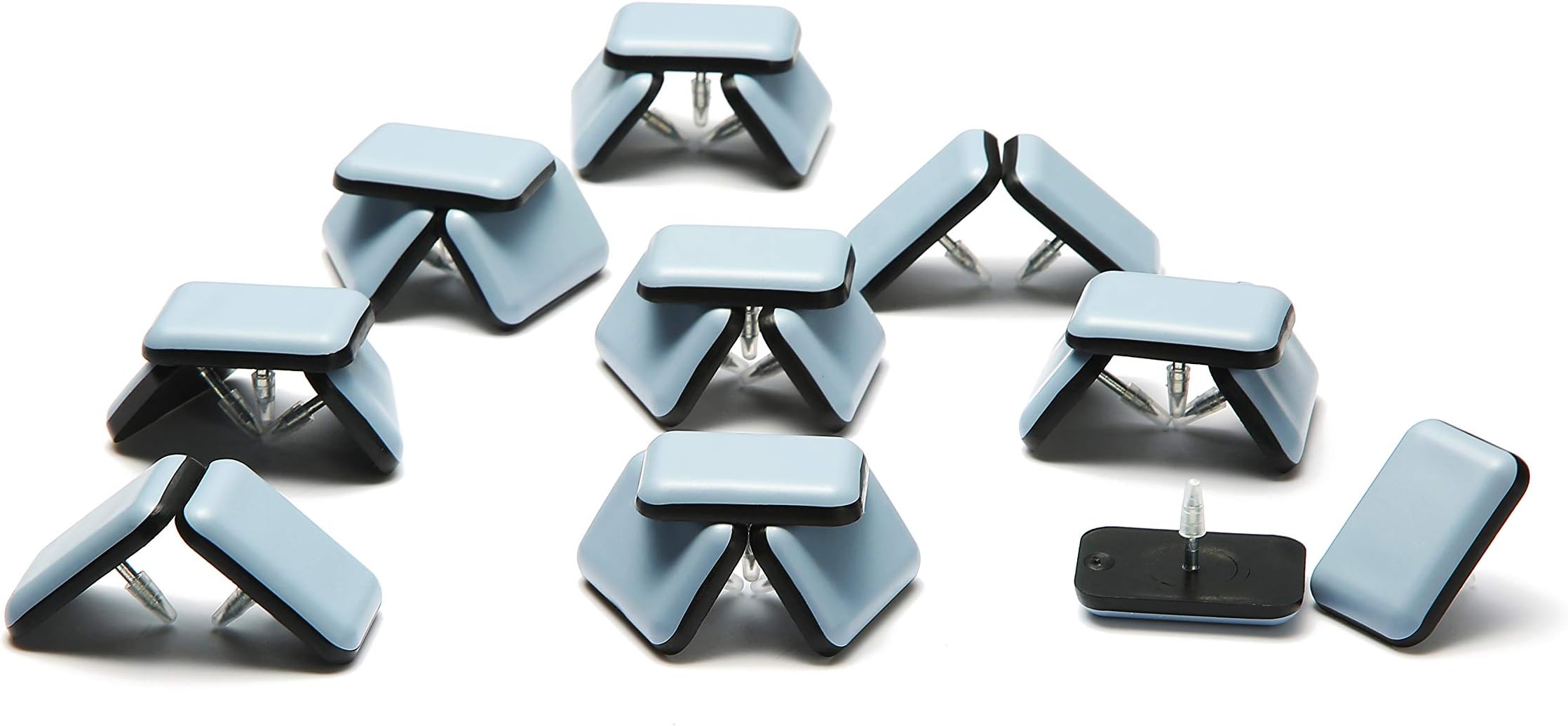 20Pcs 1-3/8 x 1 Inch Rectangular Adhesive Furniture Sliders, PTFE Chair ...