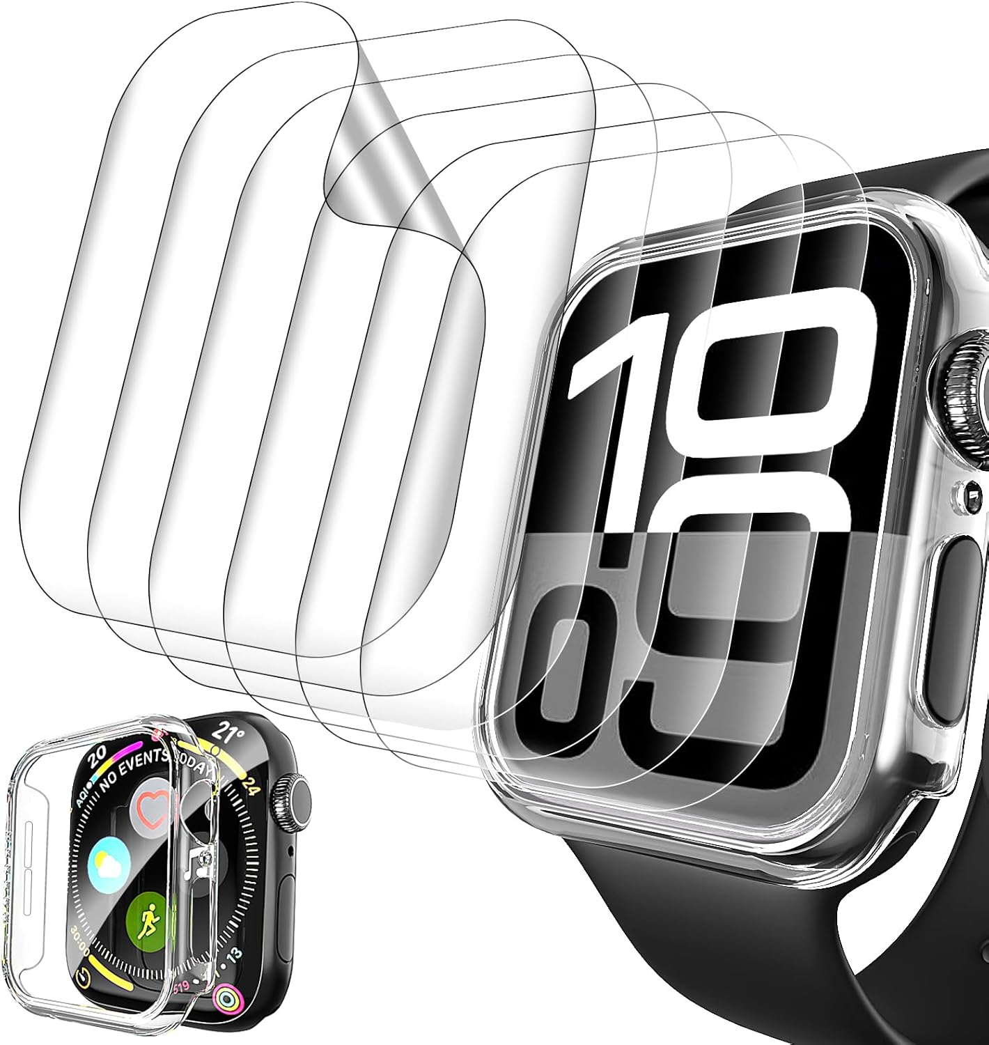 Amazon.com: XIJEF 6 Packs Screen Protector for Apple Watch Series 10 ...