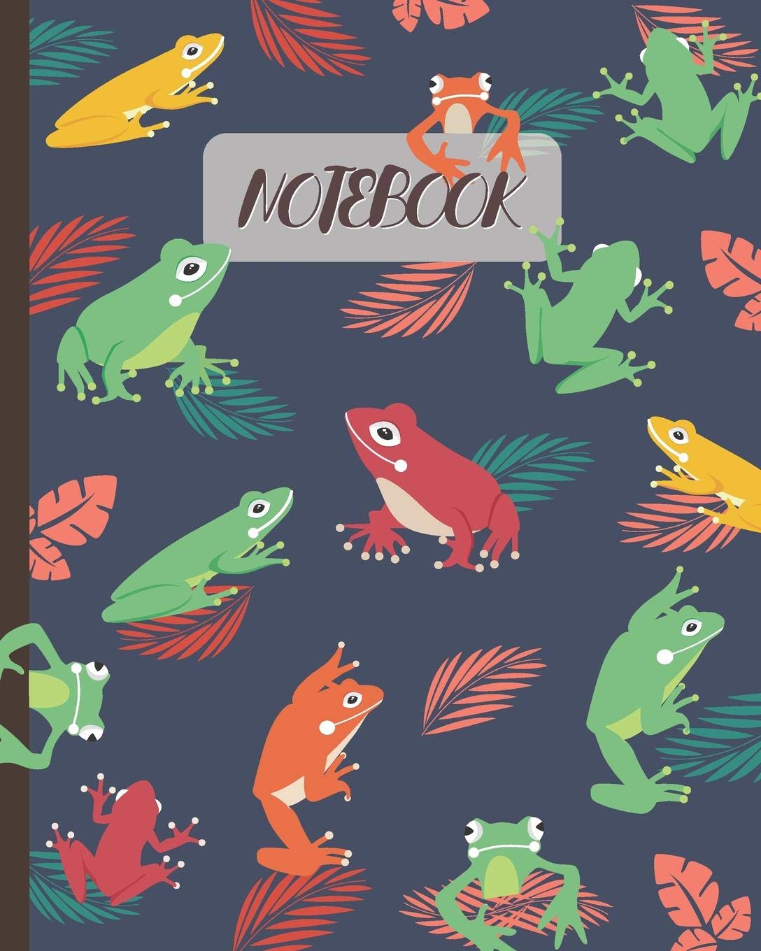 Notebook: Cute Frogs Cartoon Cover - Lined Notebook, Diary, Track, Log ...