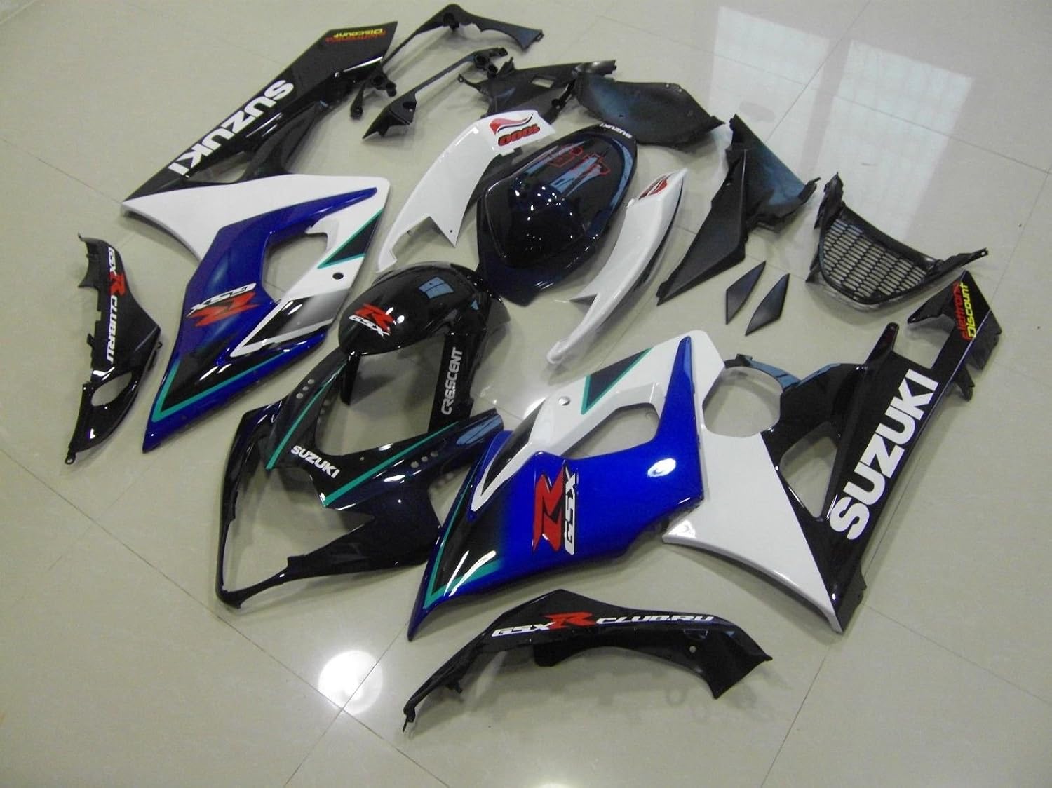 Amazon.com: Black White Blue Green Complete Injection Molding Fairing ...