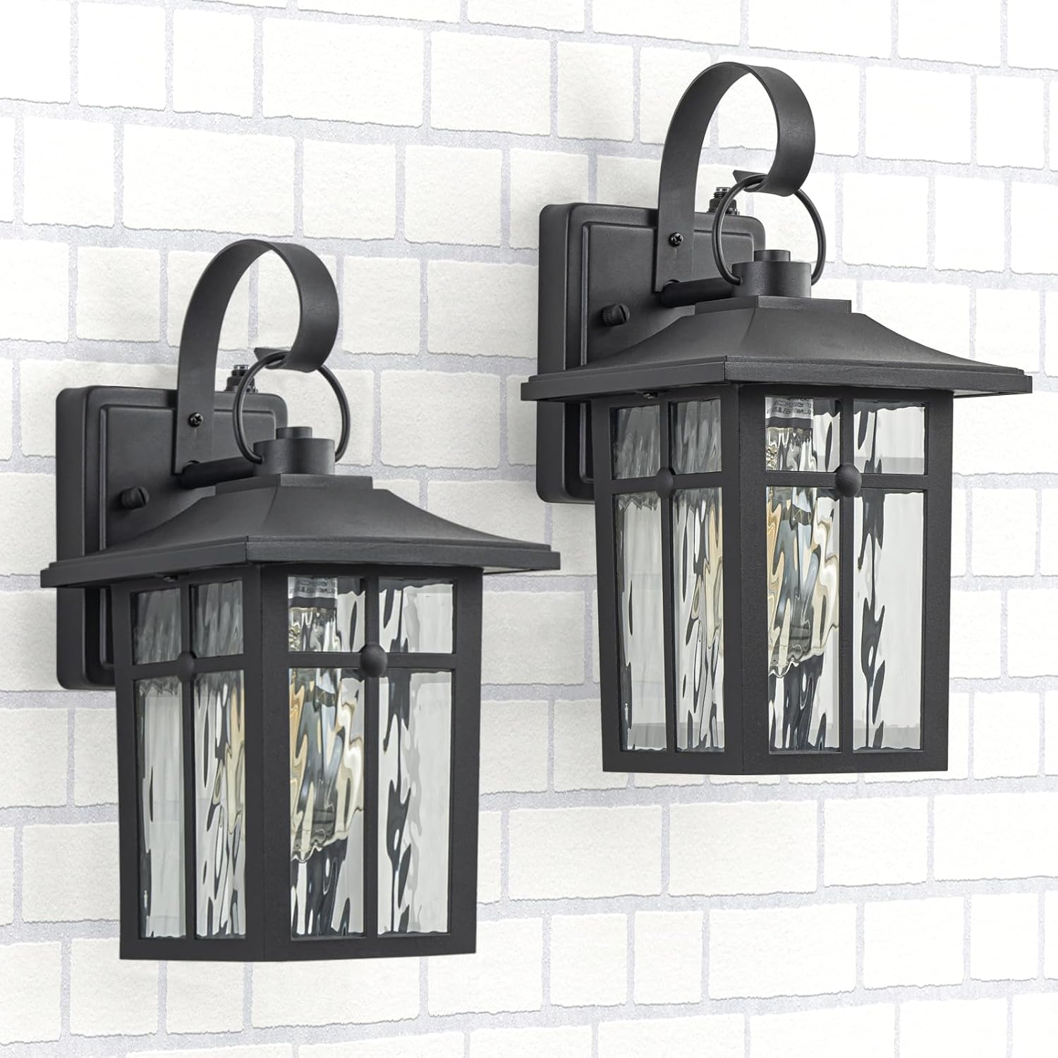 Lawyettle 2 Pack Dusk to Dawn Outdoor Wall Lights, Exterior Light Fixtures Wall Mount with ...