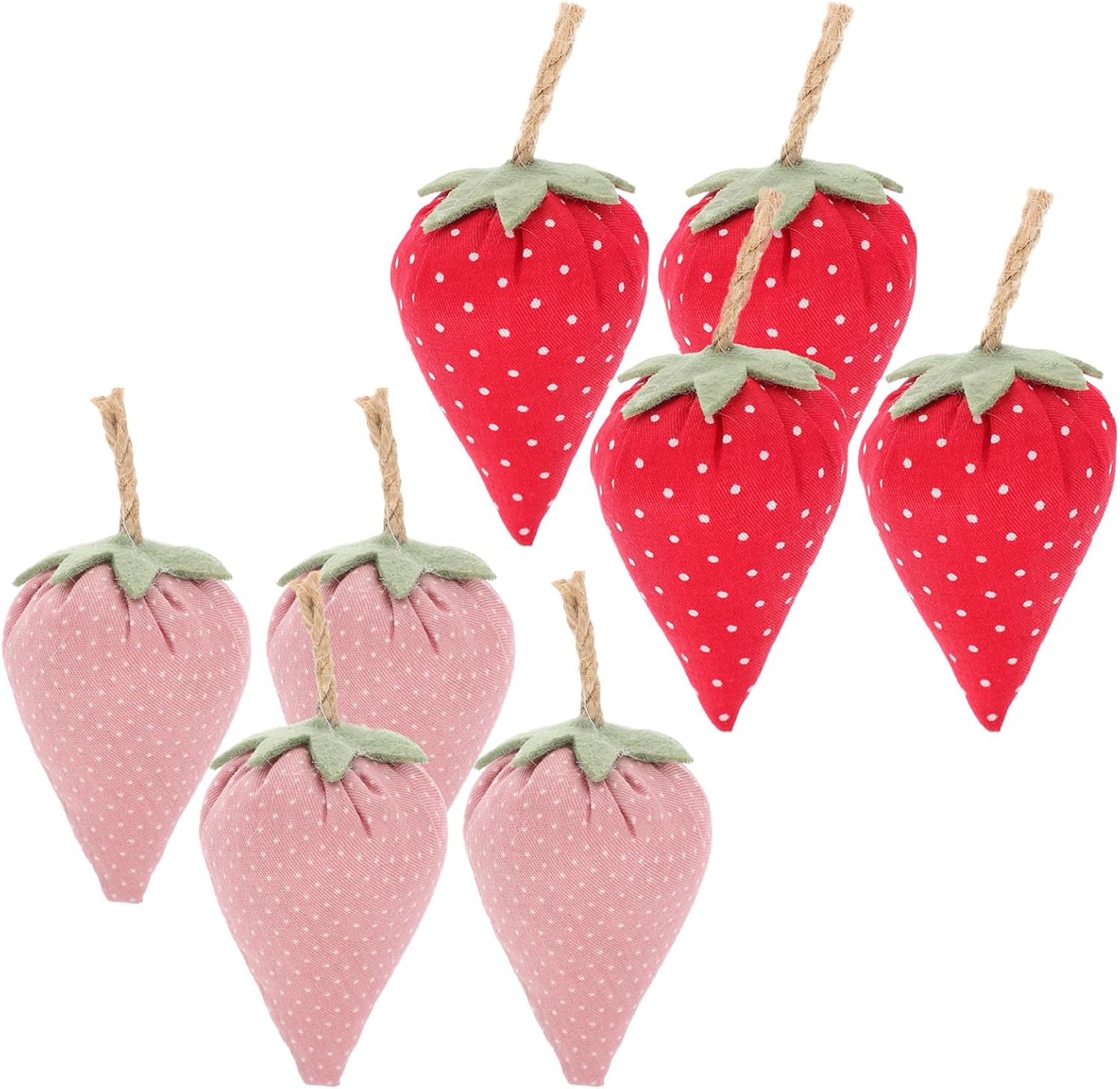 Amazon.com: LUOZZY 8 Pcs Faux Fabric Strawberry Decor Handmade ...