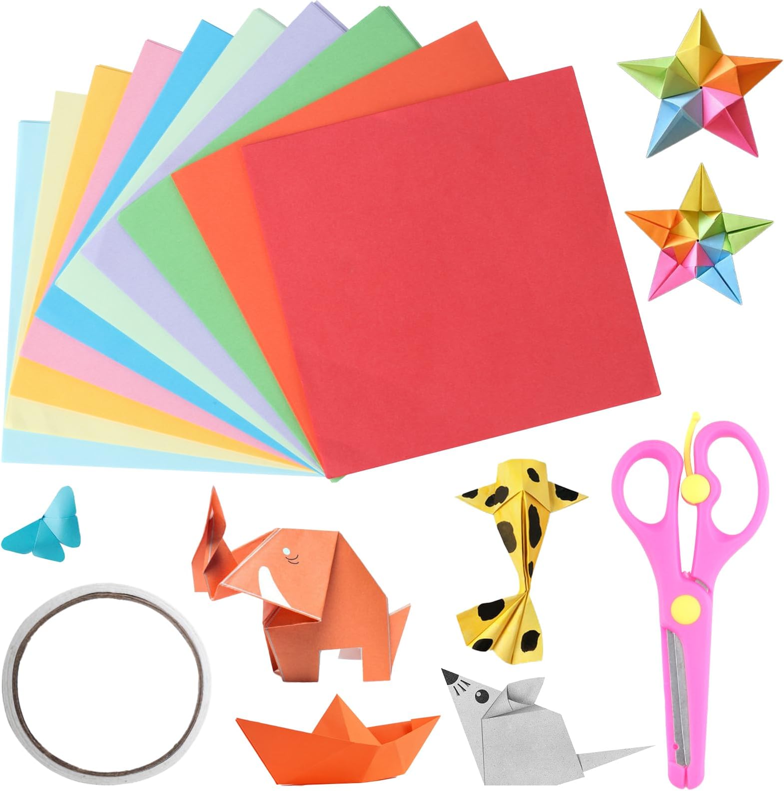 Amazon.com : ASTRQLE Origami Paper Sheets Colored Double Sided Paper ...