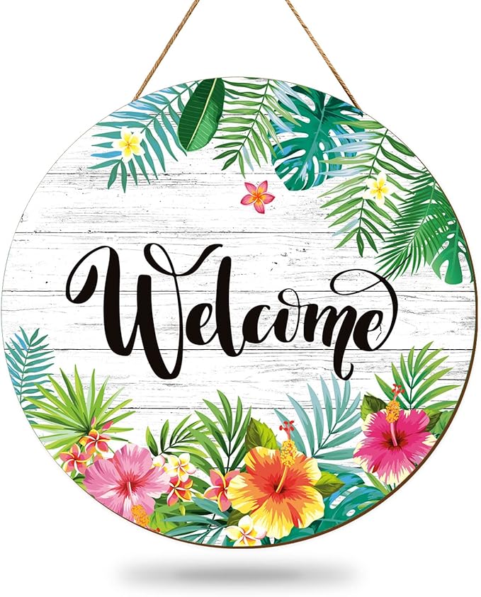 Amazon.com: Whaline Hawaiian Wooden Hanging Sign Farmhouse Rustic ...