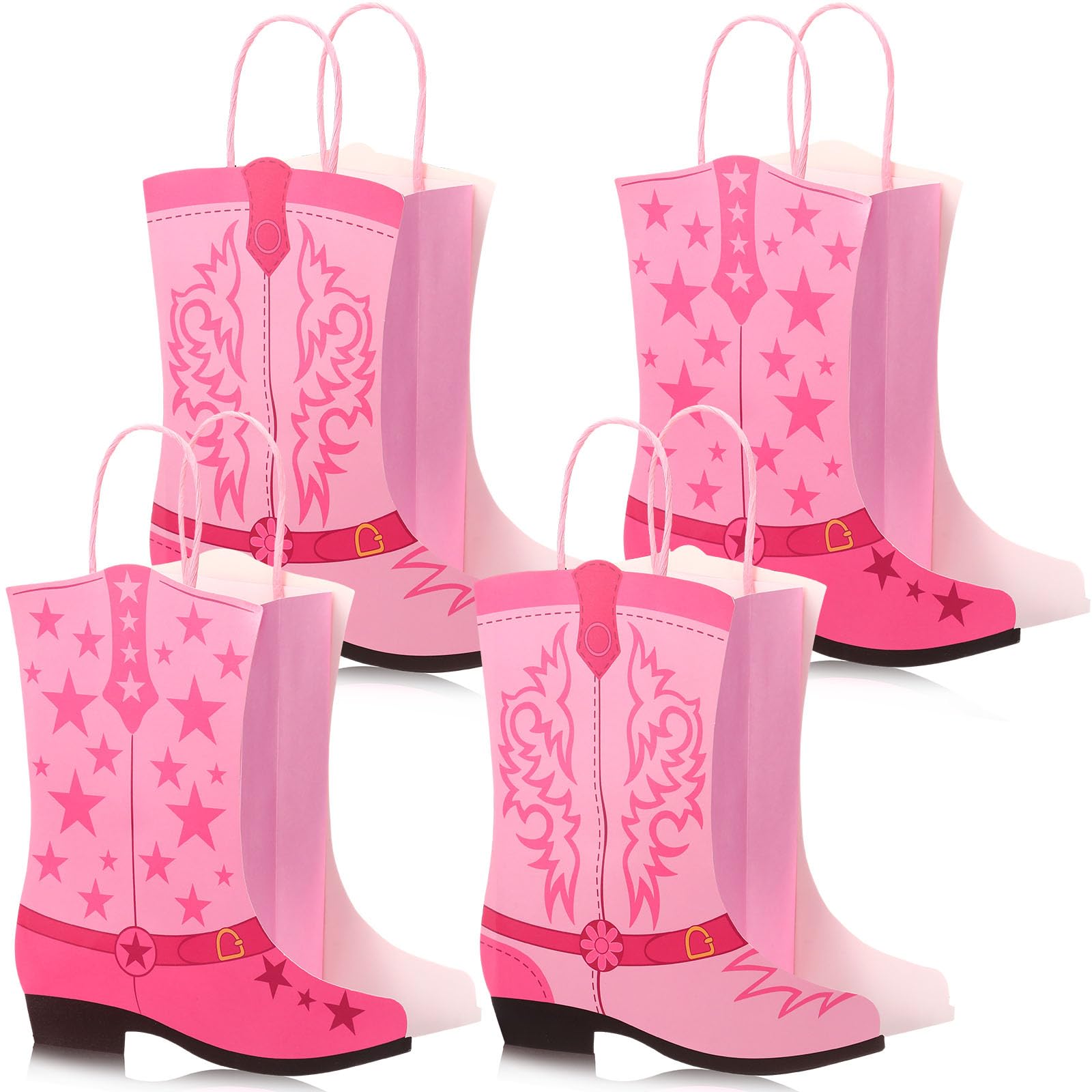 Amazon.com: Mooliwe 16 Pcs Cowboy Cowgirl Boots Paper Bags Western ...