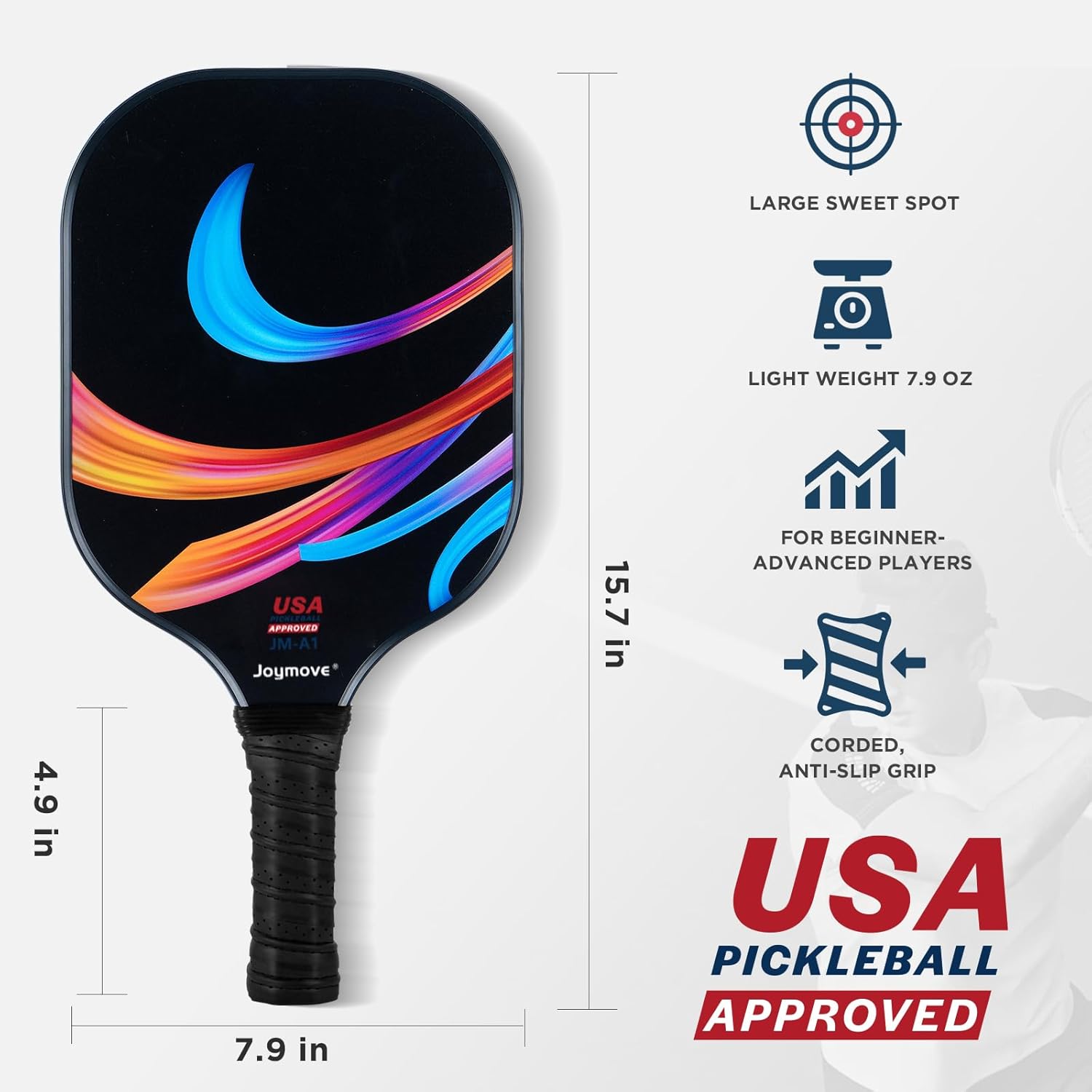 JOYMOVE USAPA Approved Fiberglass Pickleball Set, 234 Pickleball ...