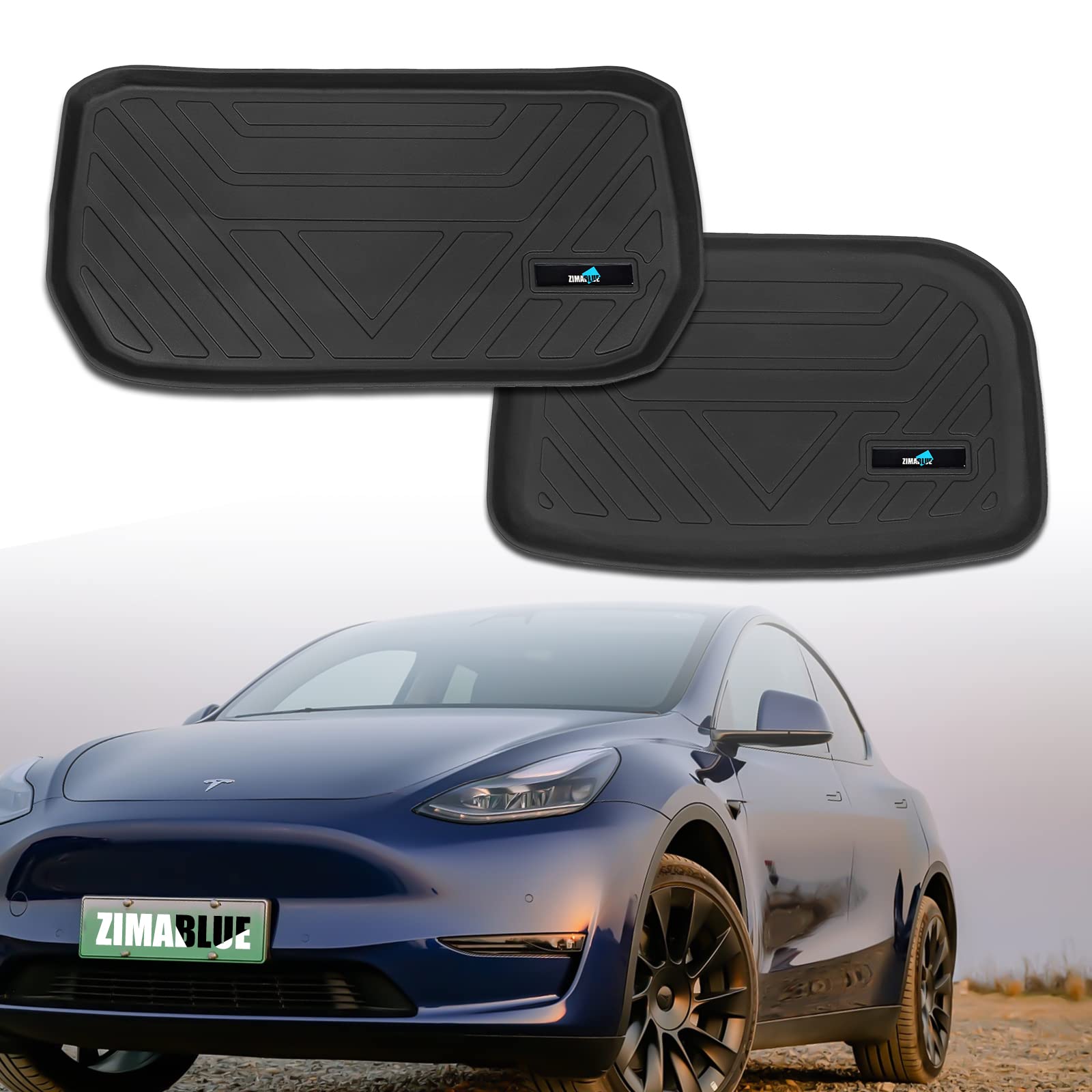 ZIMABLUE Trunk Mats for Tesla Model Y 2023 2022 2021 2020,Model Y Front ...