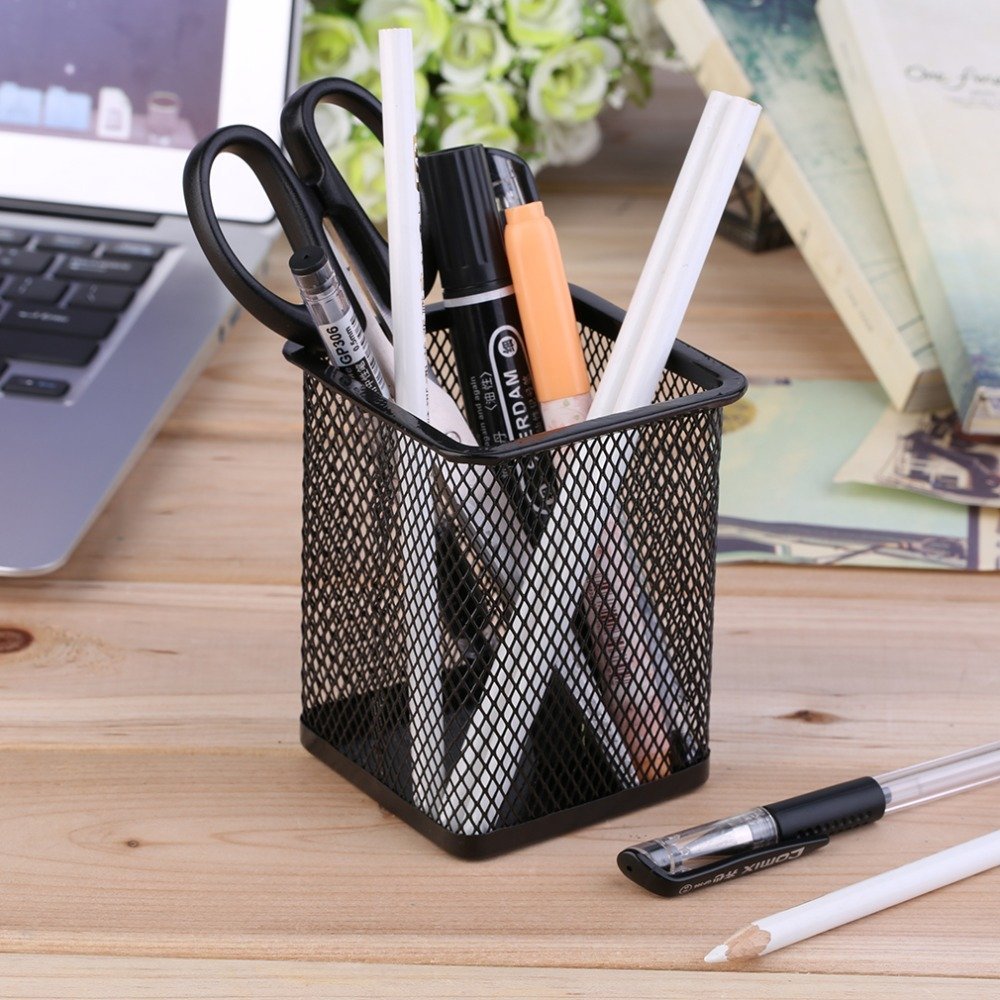 i-gadgets Classic Metal Square Mesh Pen Stand : Amazon.in: Office Products