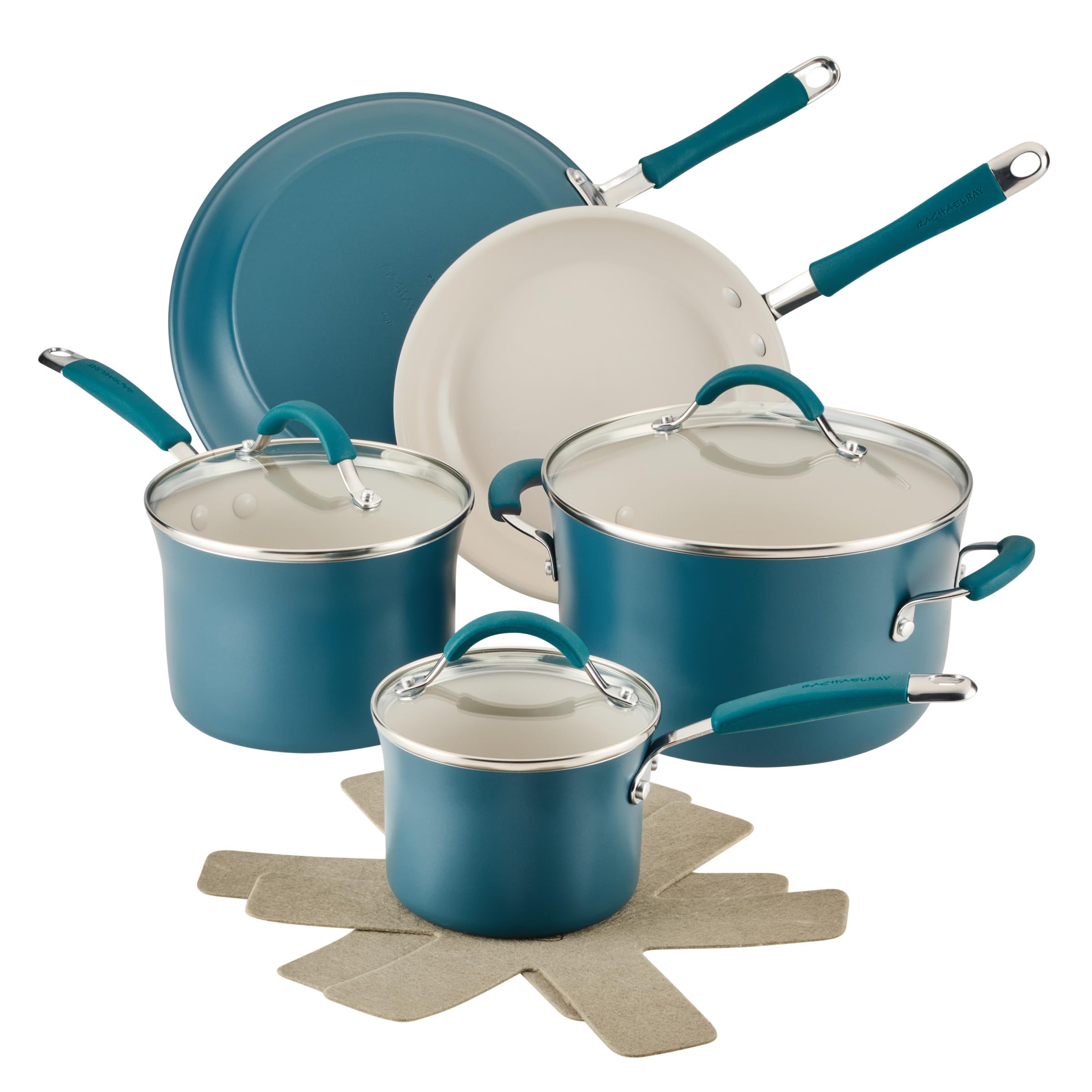 Amazon.com: Rachael Ray Cucina Ceramic Nonstick Pots and Pans Set with ...