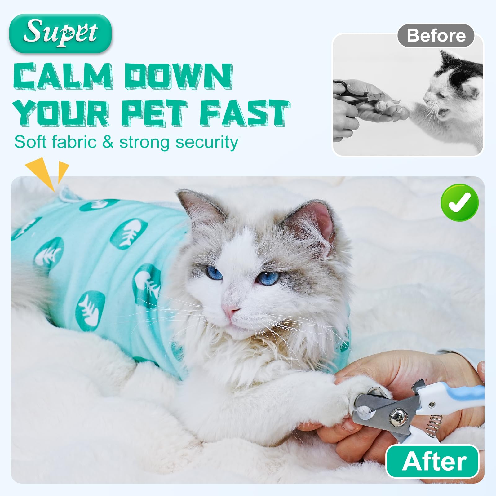 Snapklik.com : Cat Wrap For Cutting Nails, 2025 Self-Adherent Cat ...