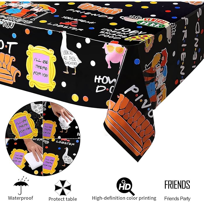 Buy Lcoor 3Pcs Friends Backdrop Tablecloth Kit,Friends TV Show ...