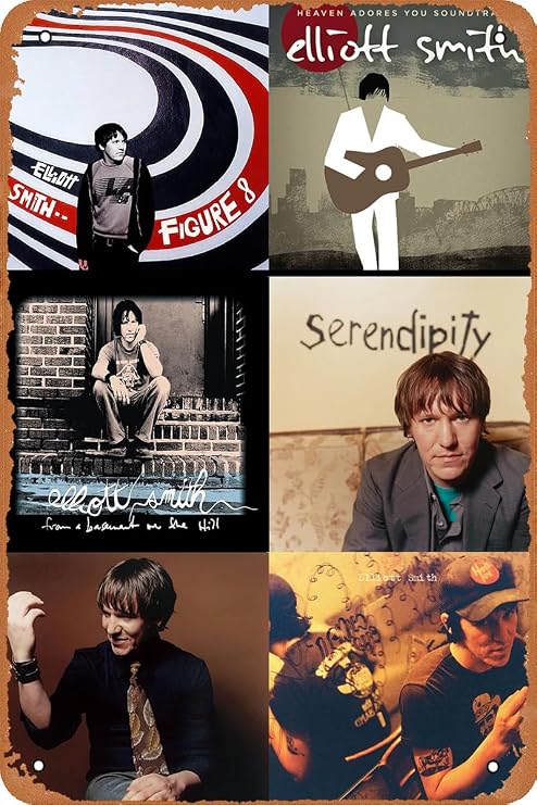 Amazon.com: DVORZUBE Elliott Smith Poster Tin Sign Metal Signs Vintage ...