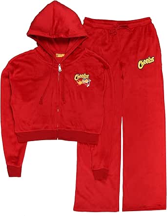 Amazon.com: Cheetos Flamin' Hot Women's Velour Track Suit Hoodie and ...