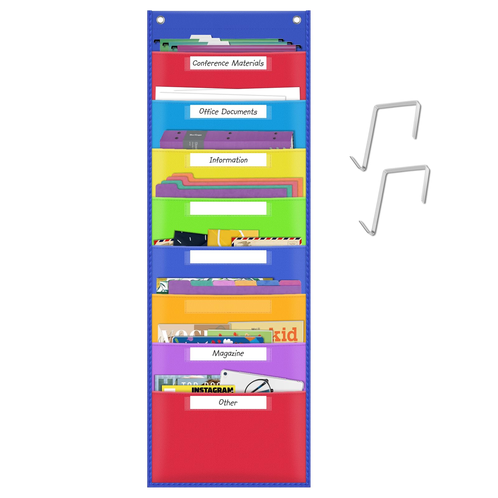 Snapklik.com : Godery Wall Hanging Pocket Chart, Fabric File Folder ...