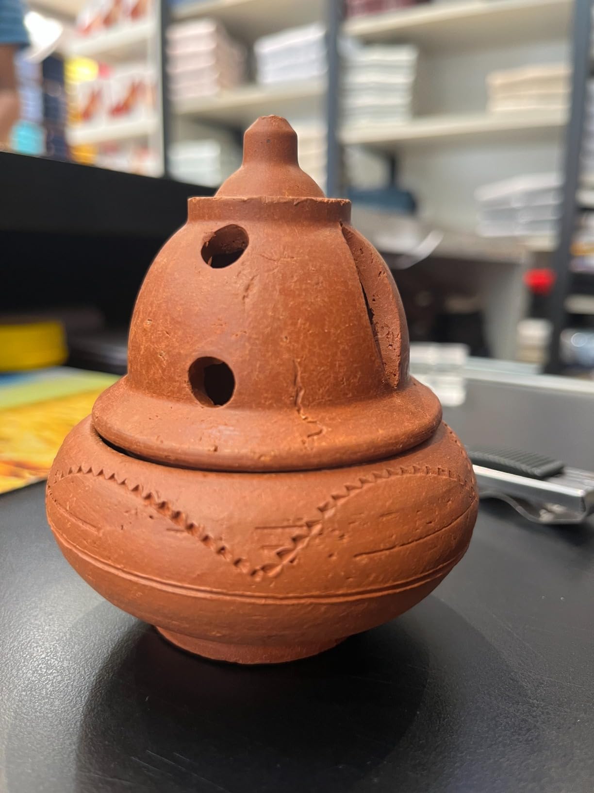 SaioStore Sambrani holder incense & Clay/dhoop stand/Clay Dhoop Guggal ...
