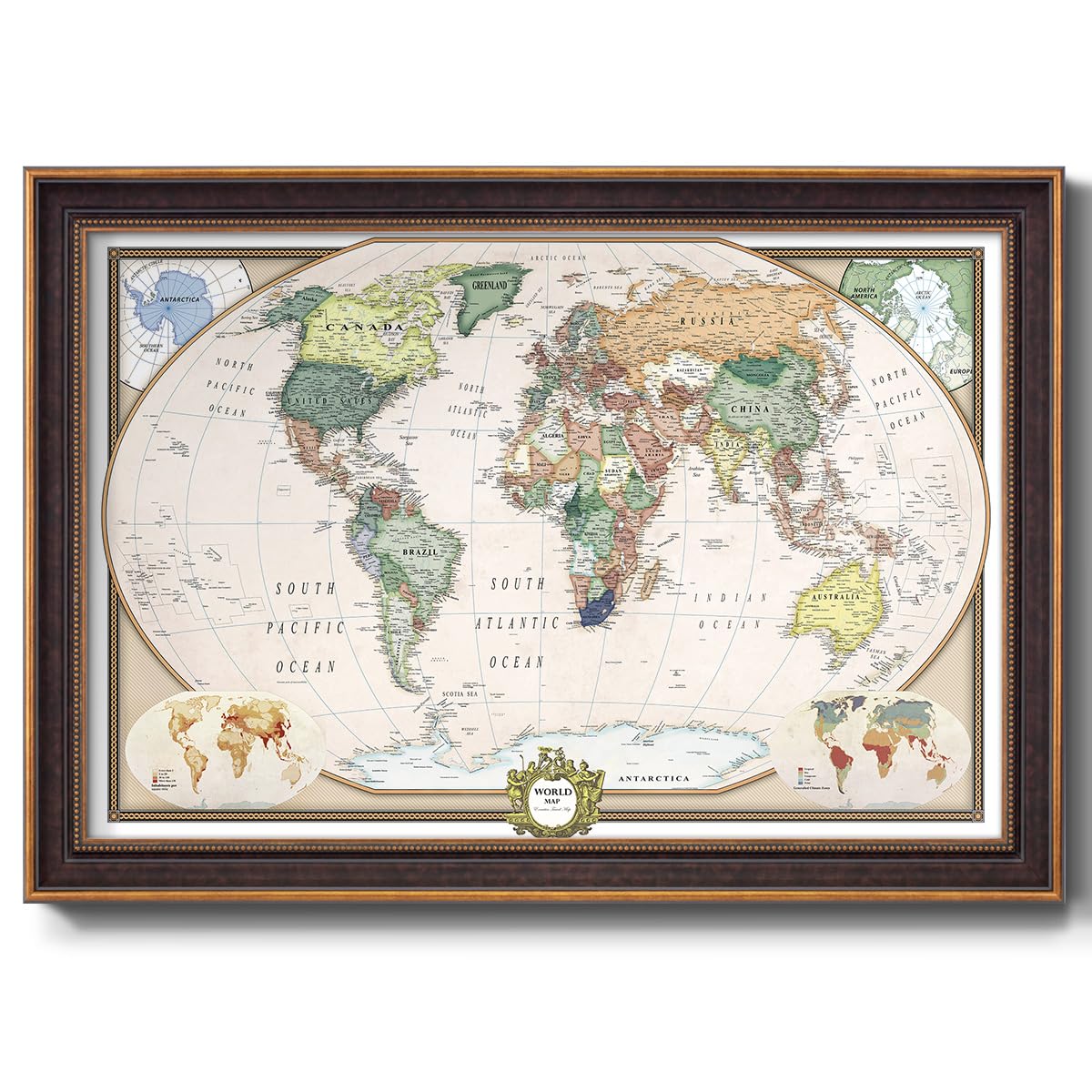 Snapklik.com : Renditions Gallery Colorful World Map Canvas Wall Art