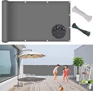 Balcony Privacy Screen Cover 130 x 370 cm, Anti-Peeping Weatherproof ...