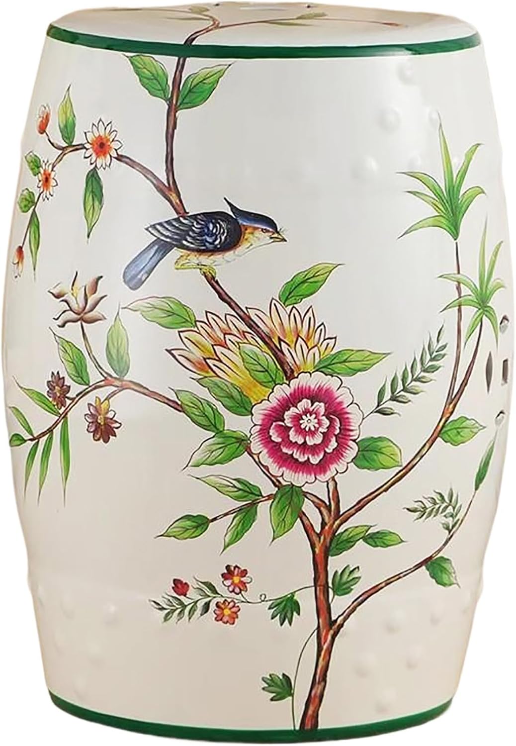Amazon.com: Topjia Floral Ceramic Garden Stool,Porcelain Decorative ...