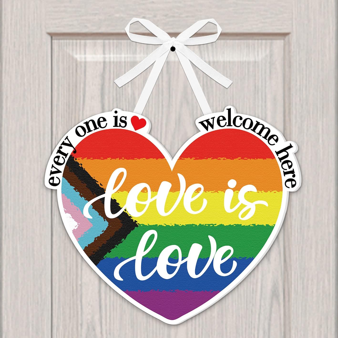 Amazon.com : Pride Decorations Everyone is Welcome Here Sign, 14”×12 ...