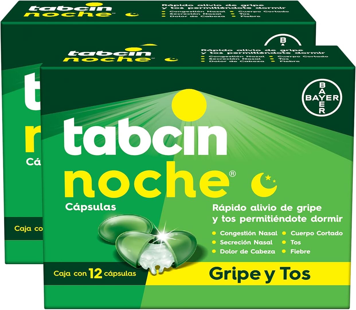 Tabcin Noche Antigripal, Rápido Alivio de Gripe y Tos Permitiéndote ...
