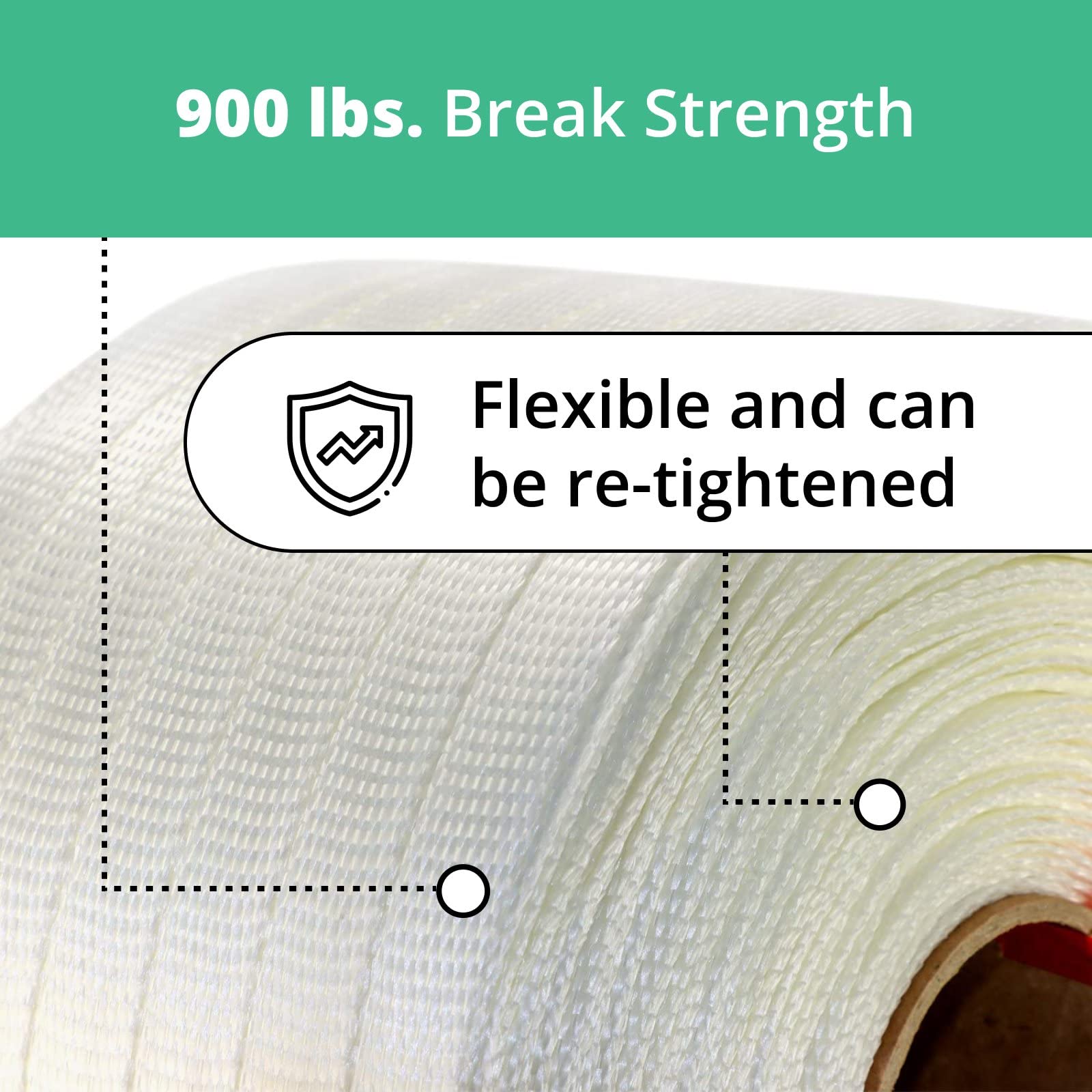 Snapklik.com : Woven Cord Strapping Roll 3/4" X 2100, 6" X 3" Core Size ...
