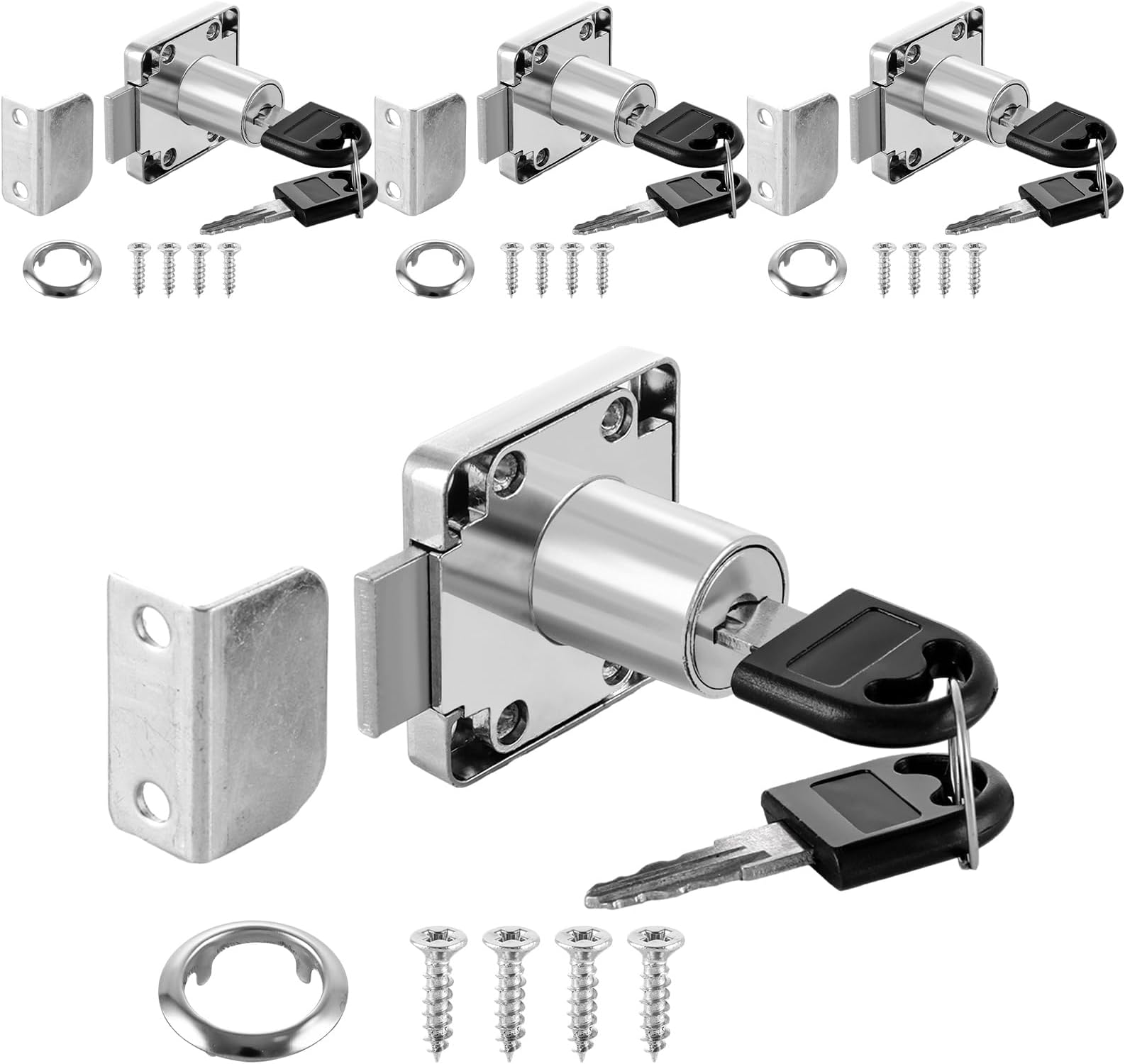 Aselected 4 Piece Cam Lock 22mm Security Cabinet Lock with Key Security ...