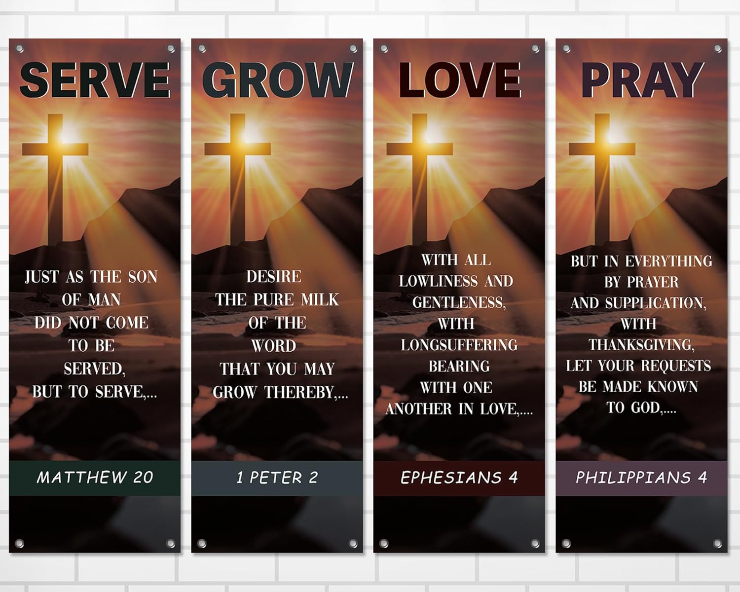 Amazon.com: 4Pcs Easter Church Banners for Sanctuary Wall Welcome ...