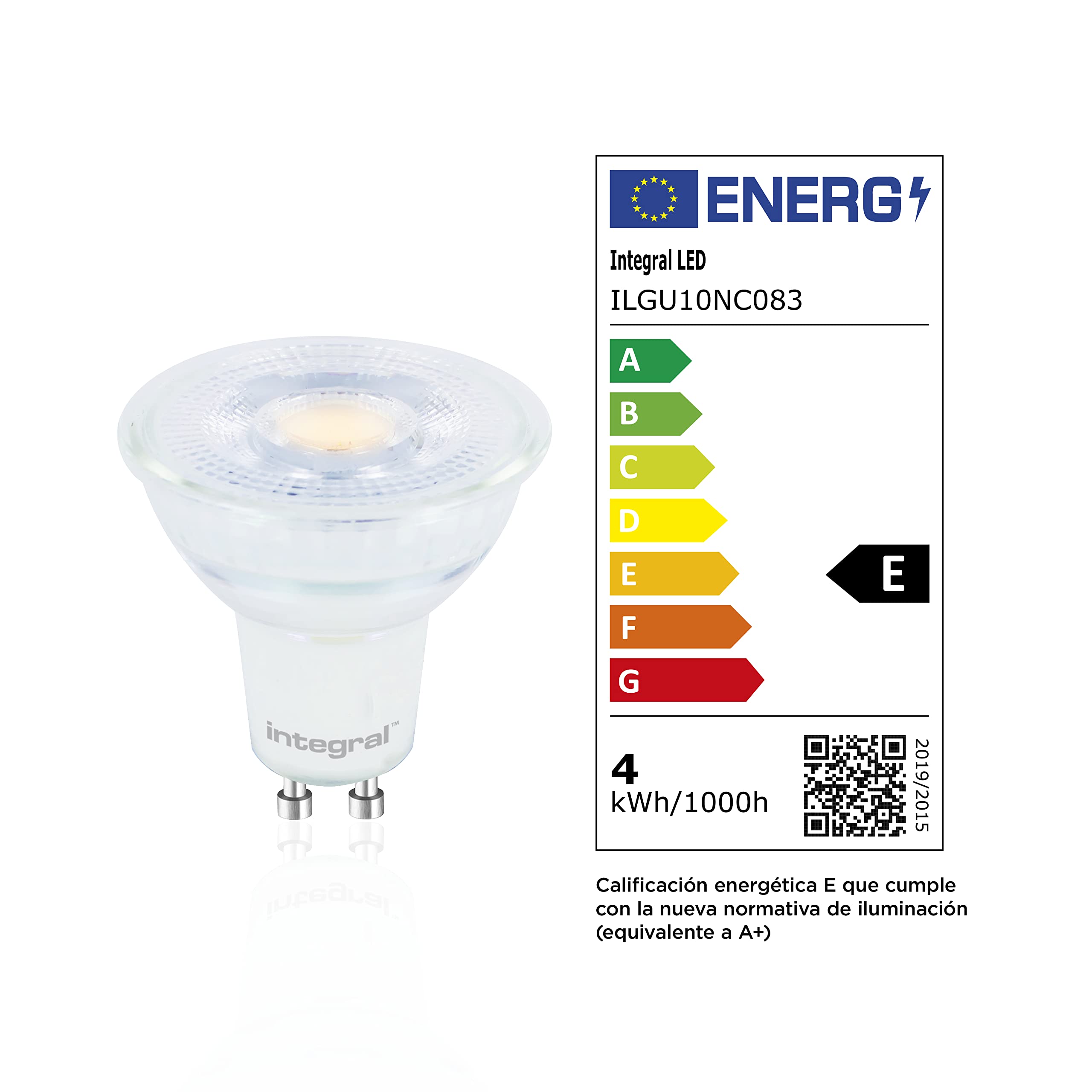 Integral Ampoule LED GU10 10 PACK Chaud 2700K, 400LM, 3,6W (équivalent ...