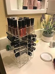 Amazon.com: HBlife Lipstick Holder, Acrylic Rotating 64 Lipstick Tower ...