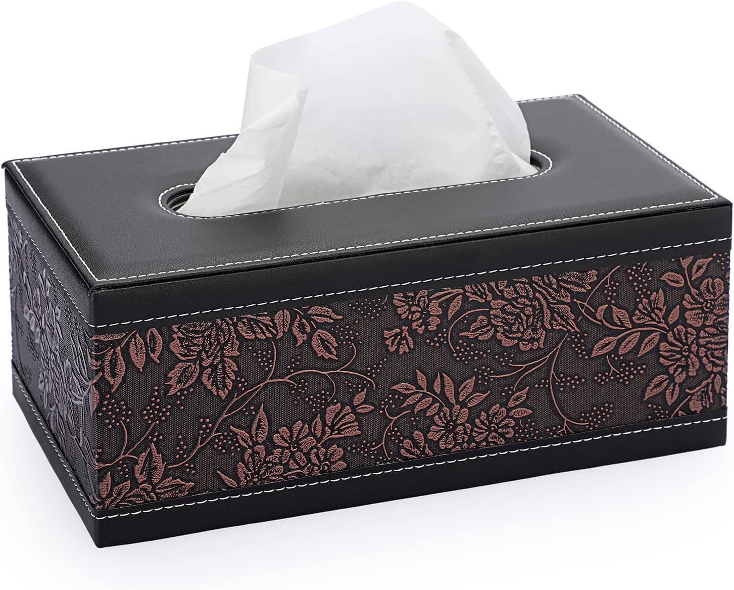 Amazon.com: Sumnacon Tissue Box Cover Rectangule Leather Tissue Box ...