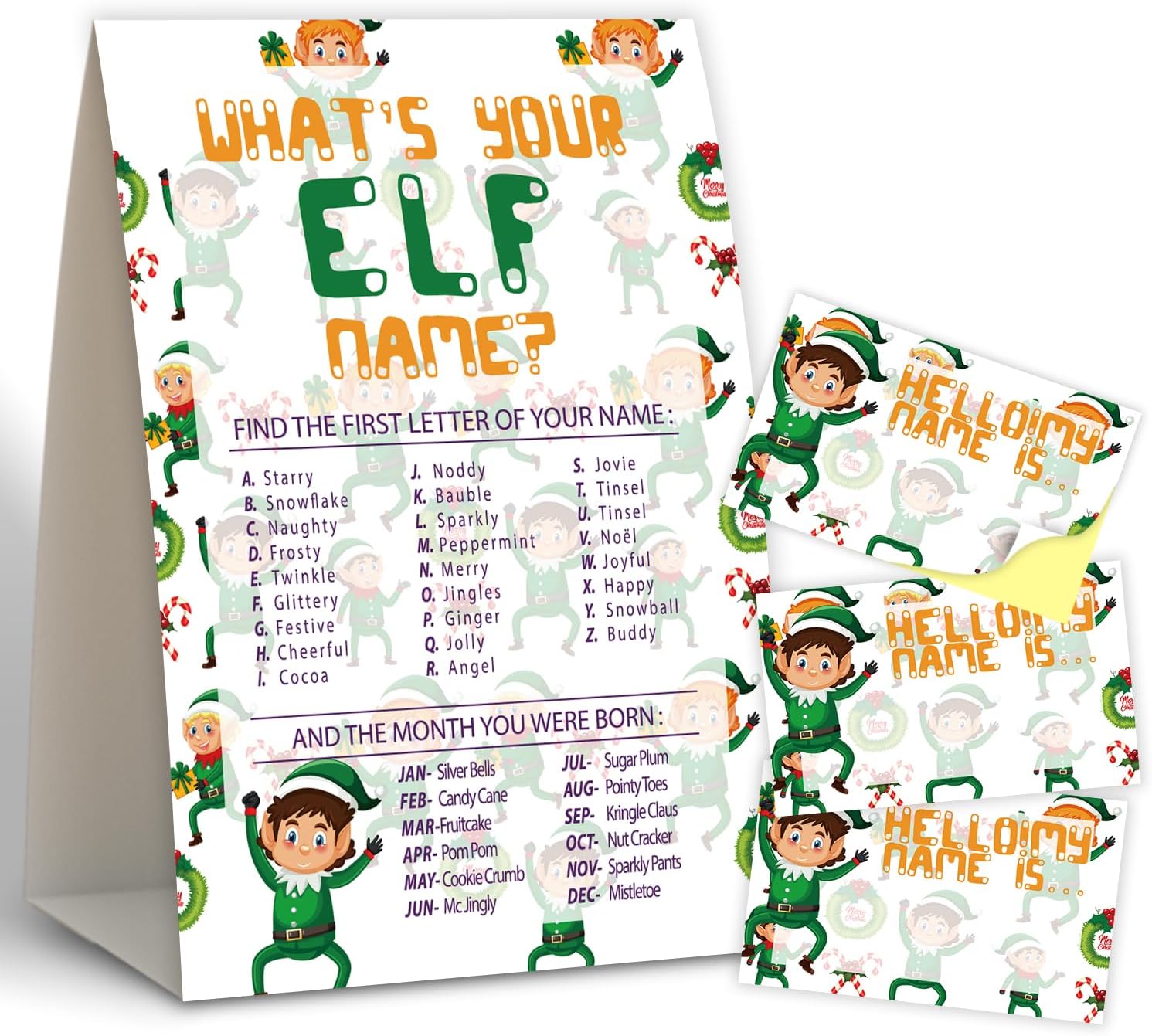 Amazon.com: Christmas Party Decorations,What's Your Elf Name,Christmas ...