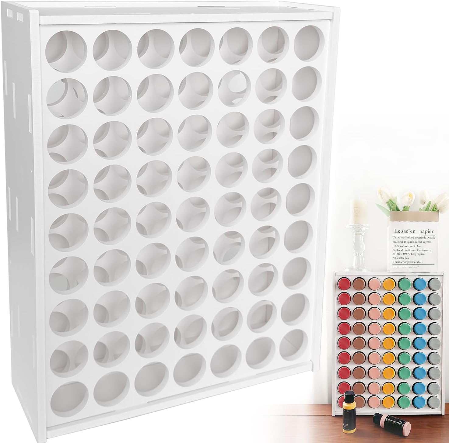 Amazon.com: Anmboor 63 Holes Acrylic Paint Organizer Craft Paint ...