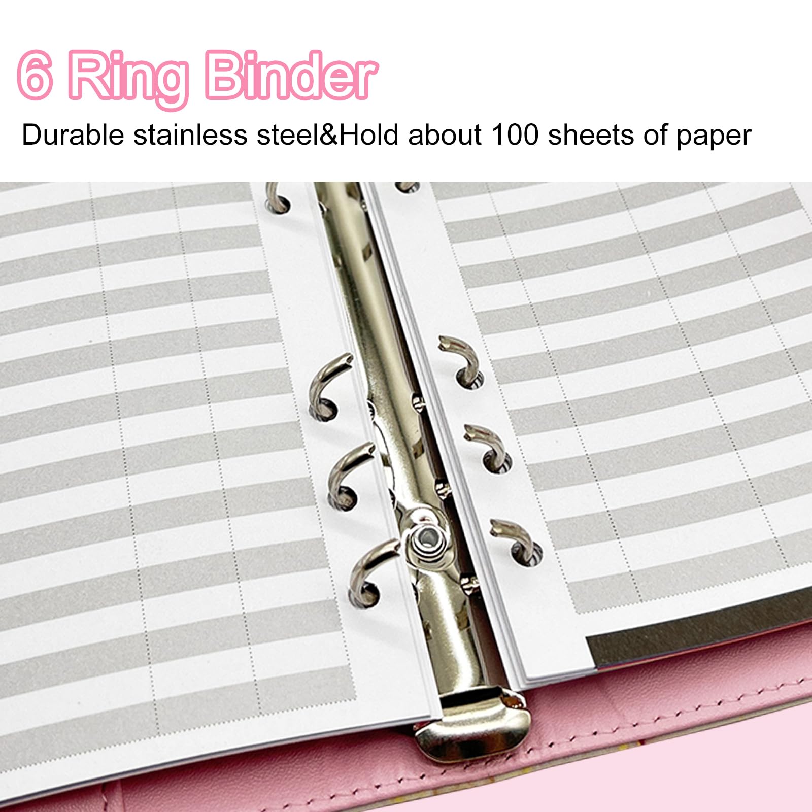 Snapklik.com : A6 Refillable 6 Ring Faux Leather Budget Binder,Mini ...