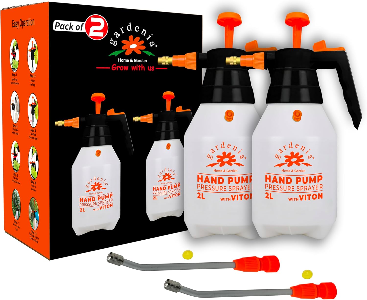 Amazon.com : Handheld Pumping Sprayer Viton Seals Sprayers in Lawn and ...