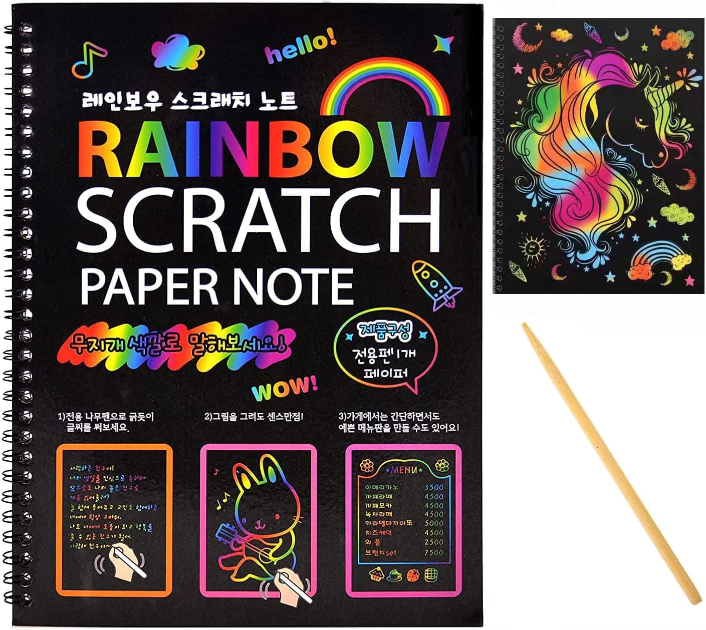 Amazon.com: Scratch Art Books for Kids, Scratch Art Paper Rainbow Magic ...